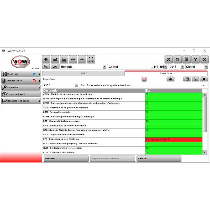 Logiciel de diagnostic automobile WOW! WSD 300 | WURTH
