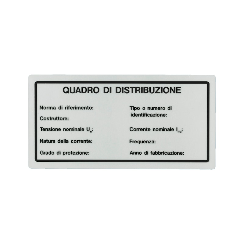 Etichetta autoadesiva quadro di distribuzione | Würth