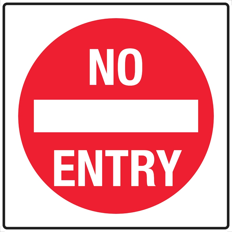 Buy No entry (with text) online