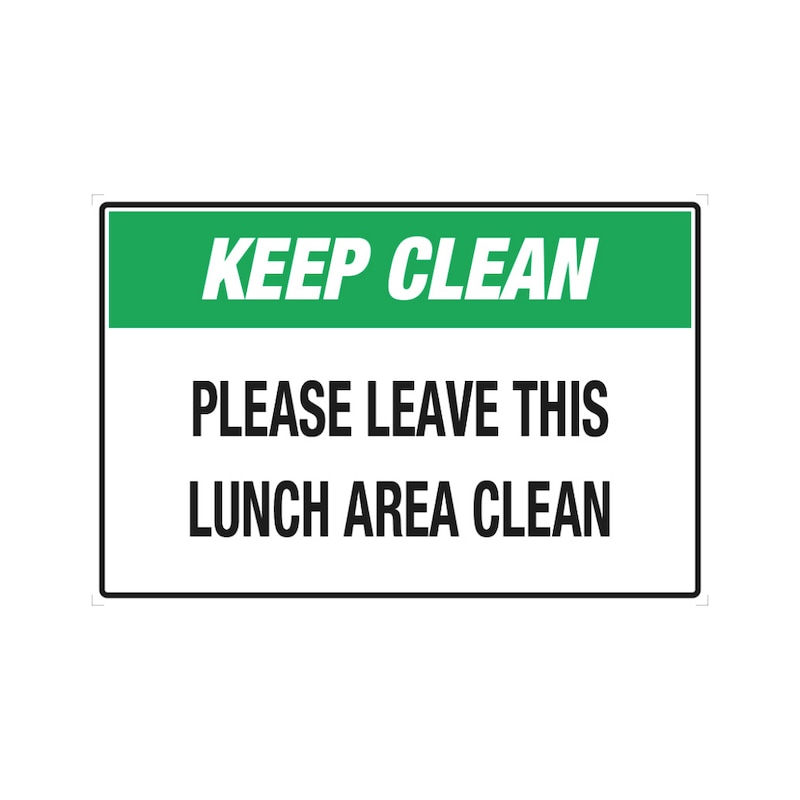 Buy Please leave this lunch area clean (text) online