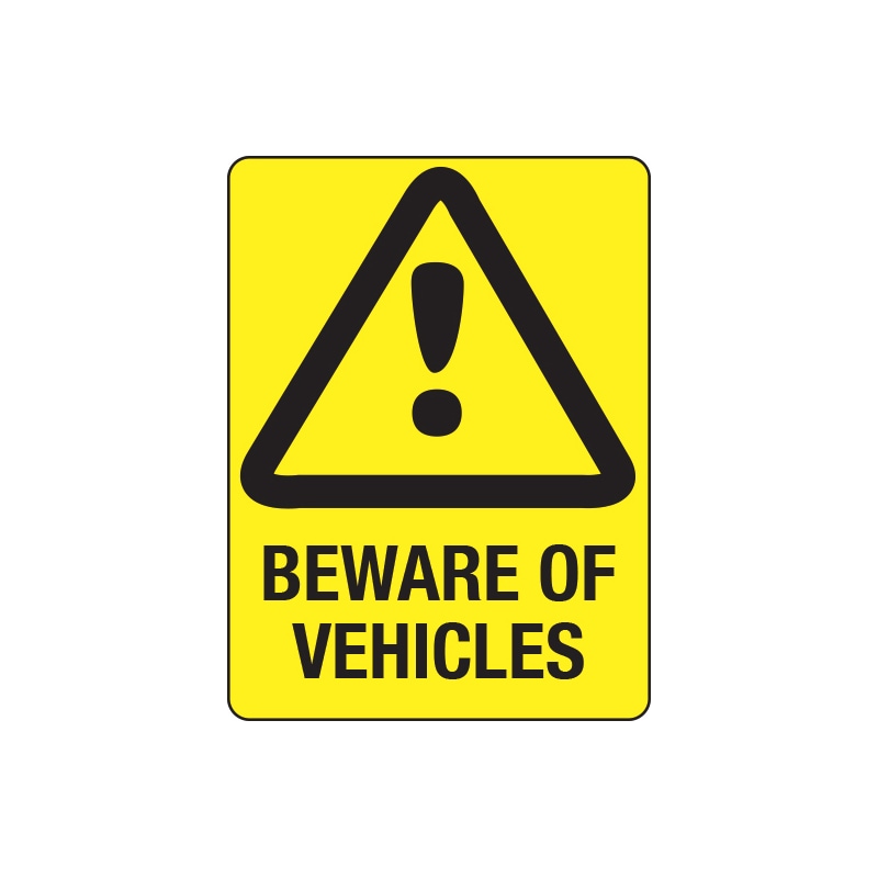 Buy Danger - Beware of vehicles (with text) online