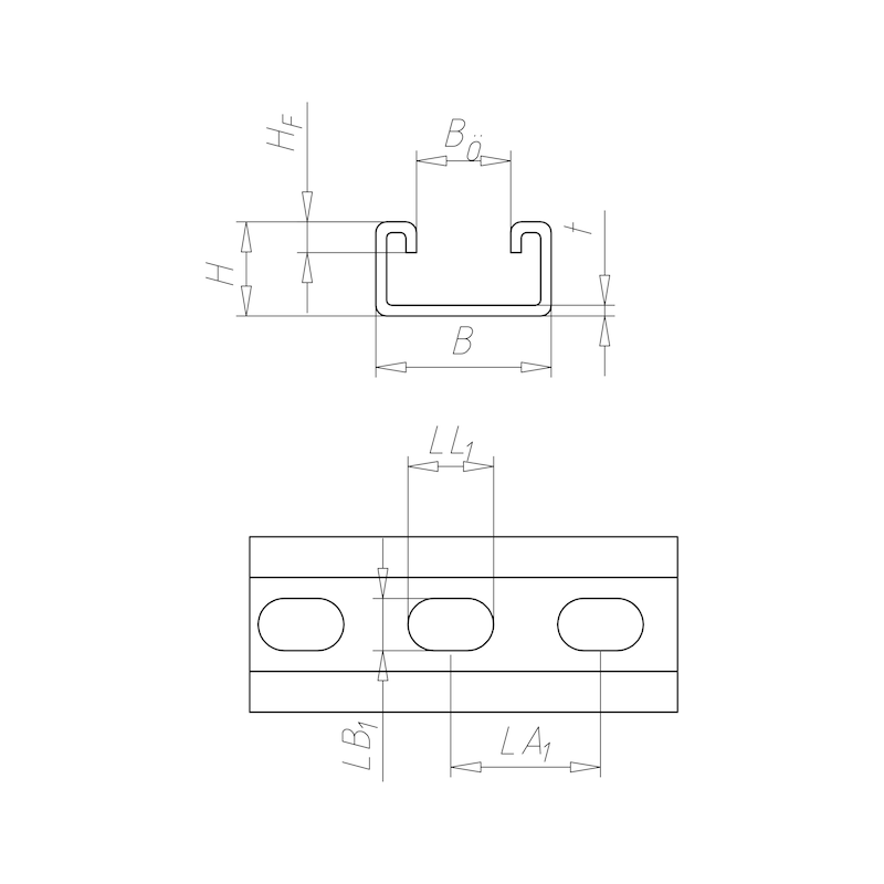 Rail de montage Varifix 41/22 C2C - 2 et 3 mètres | WURTH