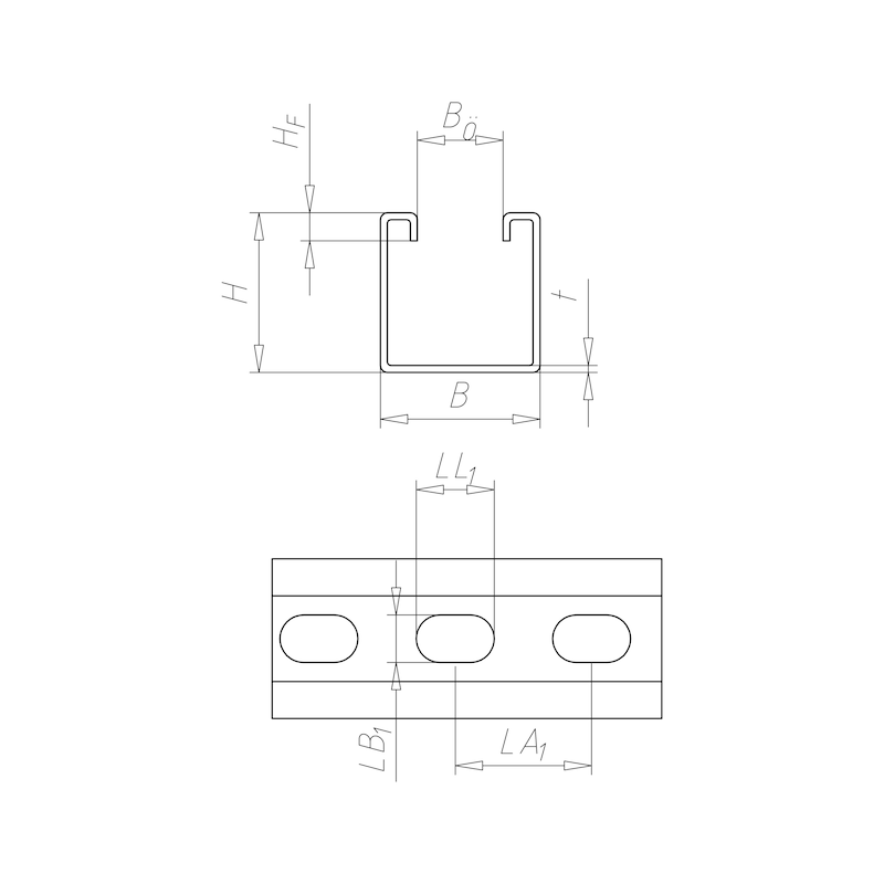 VARIFIX C-montagerail 41/41 staal sendzimir verz.