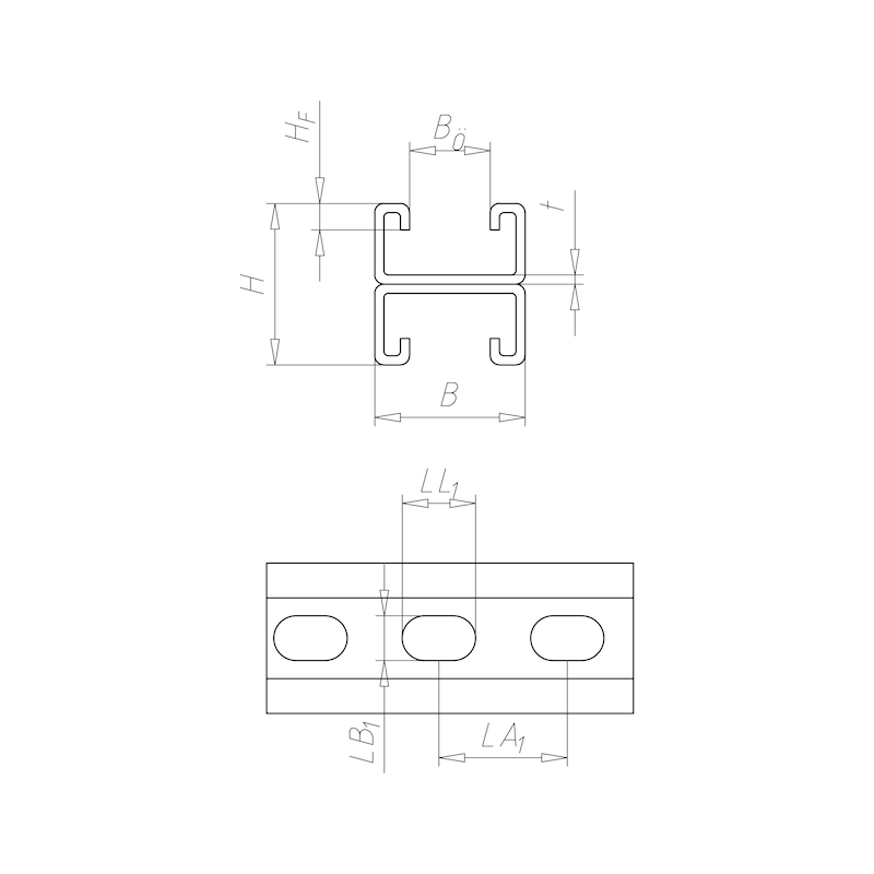 VARIFIX strut channel 41/44 (0862001380)
