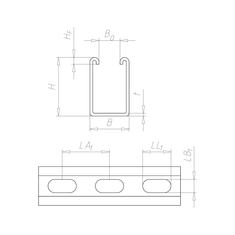 Rail de montage en C 41/62 Varifix - 6 mètres | WURTH