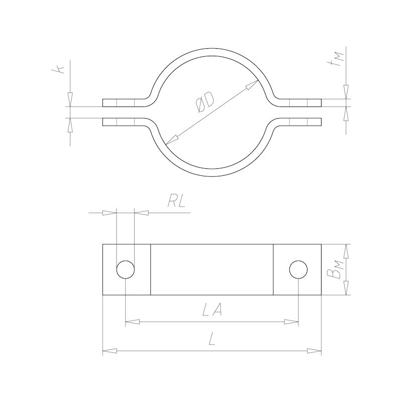 Buy Pipe clamp DIN 3567 steel plain shape A online | WÜRTH