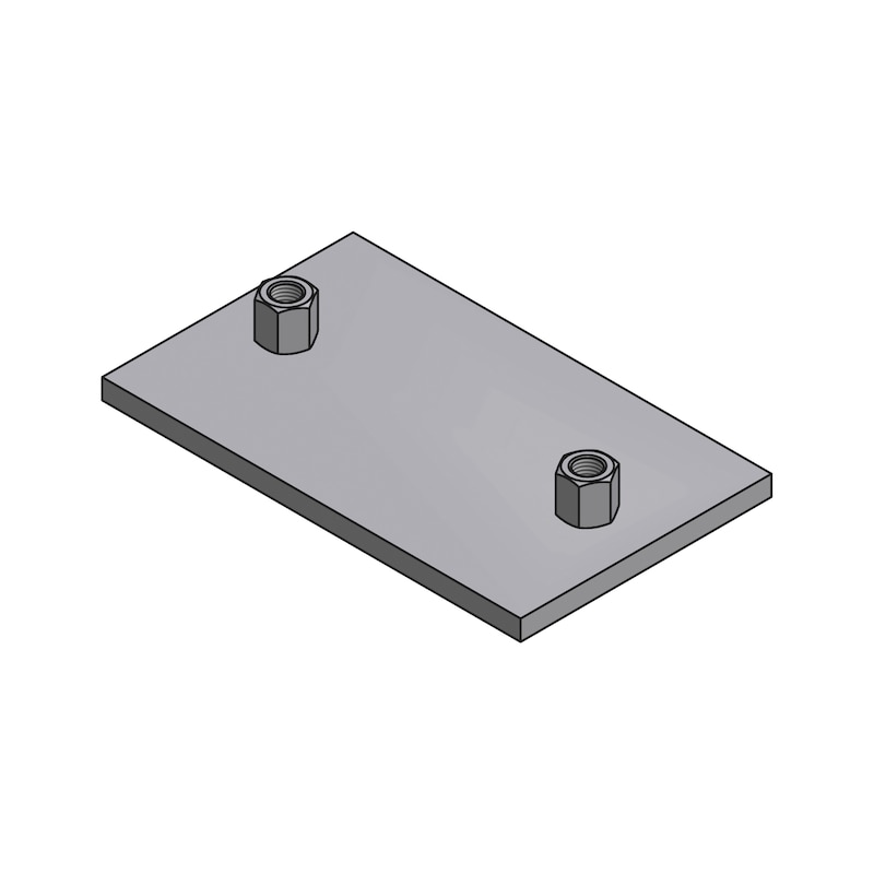 Slide plate with weld nut