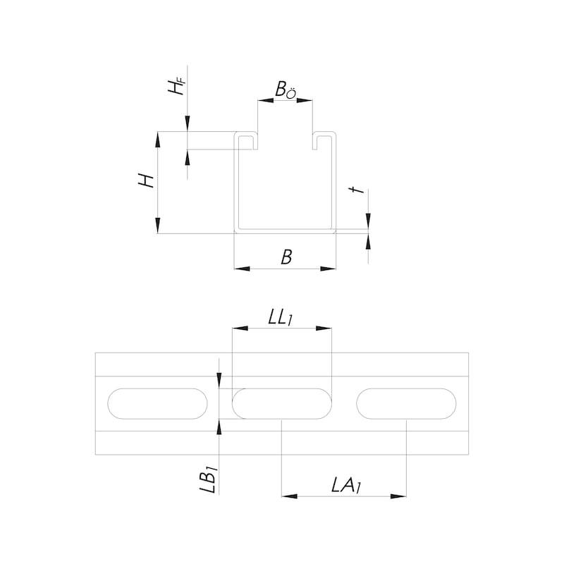 Rail de montage en C VARIFIX 41/41 acier sendzimir | WURTH