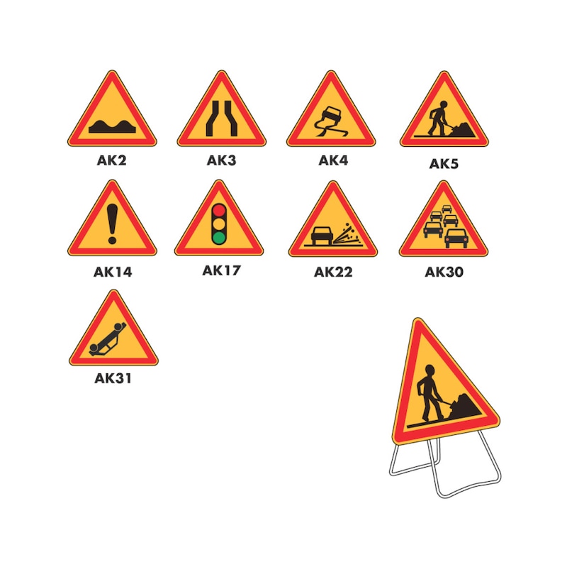 Panneau Triangulaire Noir Attention, Panneau De Signalisation De Neige