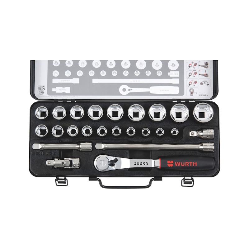 Koop 1/2 dopsleutel ass., stofbeschermde ratel, 24-dlg