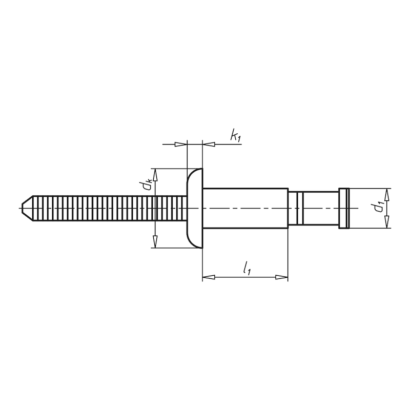 Buy MBT blind stud dome head aluminium/aluminium online