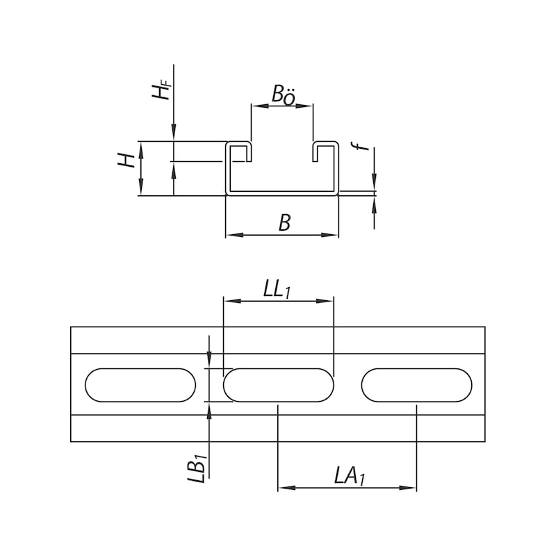 Rail de montage en C Varifix 41/22 Maritime - inox A4 | WURTH