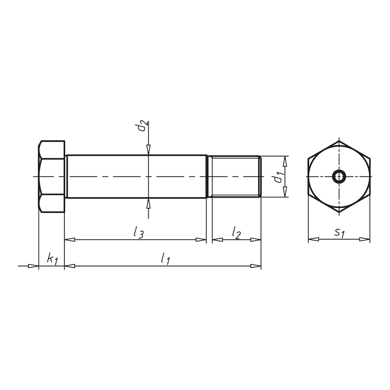 Vis épaulée tête hexagonale - DIN 610 - acier 8.8 brut - 6 pans ...