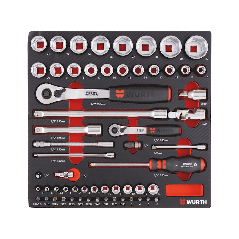 Buy Socket wrench set 1/4+1/2 inch 6.4.1, 59 pieces online