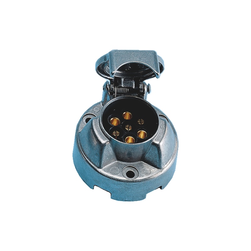 Trailer towing socket, 7-pin, 12 V, aluminium from eShop