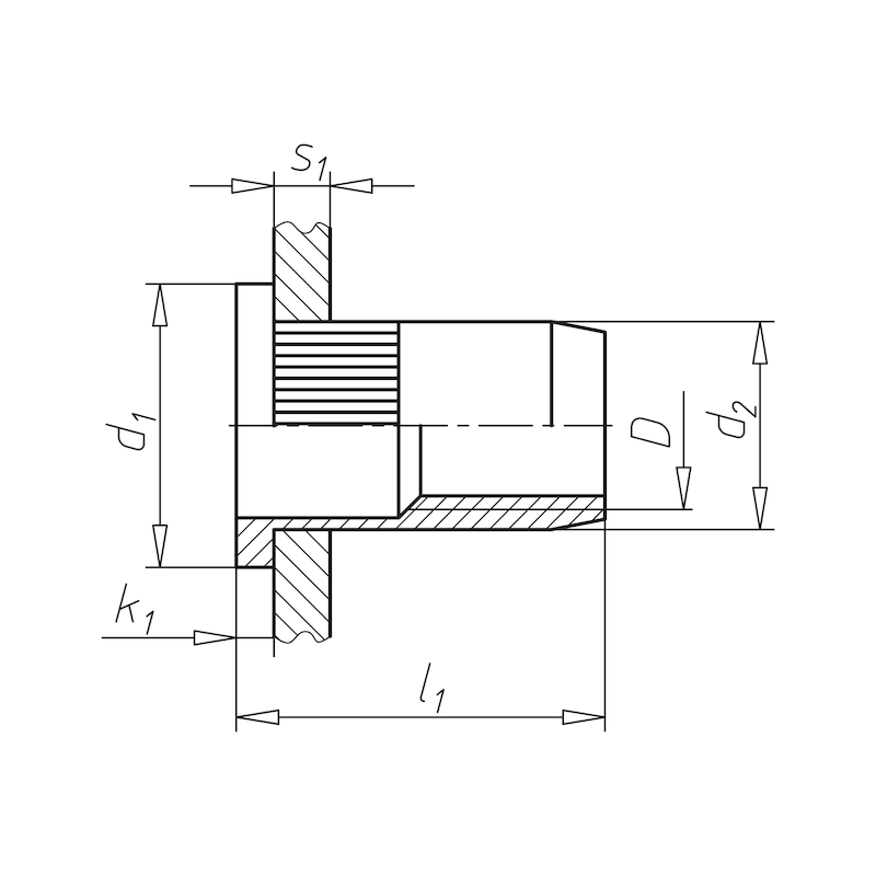Buy Dome head aluminium knurled shank open online