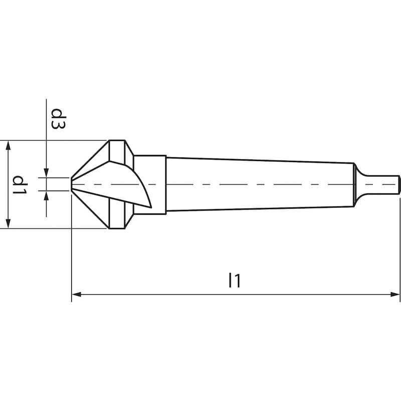 Buy Conical countersink HSCo, DIN 335D, 90°, with Morse taper shank ...