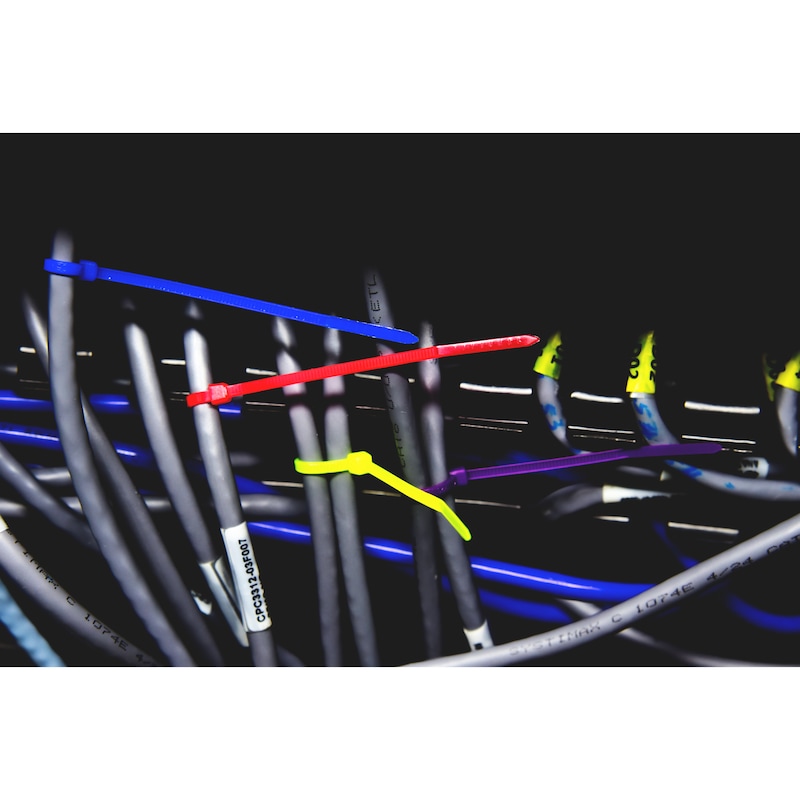 Buy Cable tie set with mixed colours 100pcs online