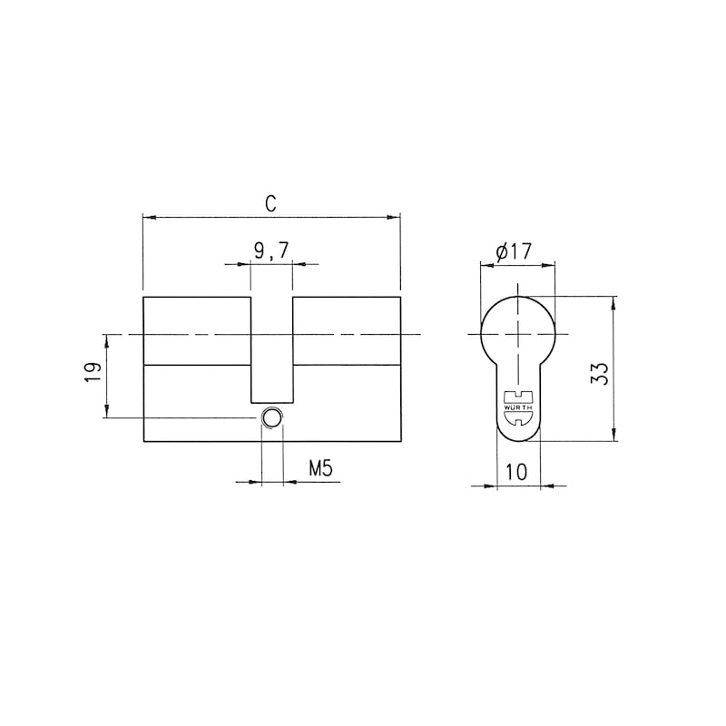 Buy Profile blind cylinder not lockable on both sides online