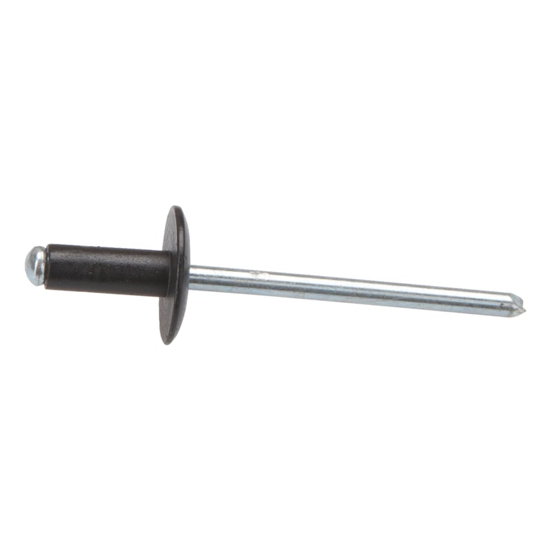 Buy Blind rivet, large flange, aluminium/steel black online