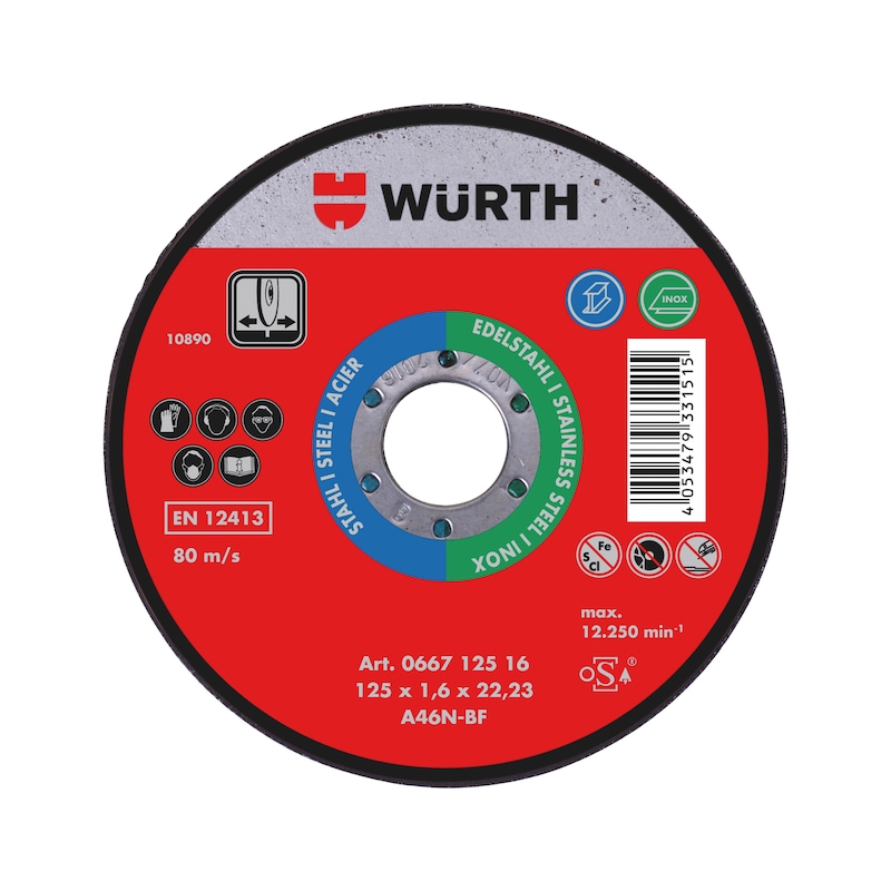 Disque à tronçonner acier/inox Red Label - polyvalent et sécurisé | WURTH