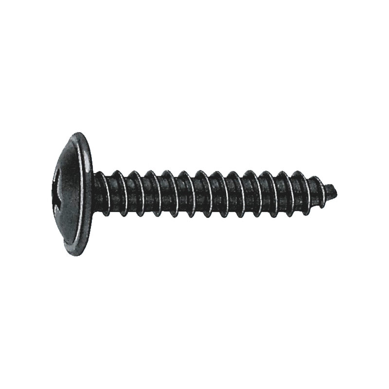 Vis à tôle à tête cylindrique bombée noire forme C avec embase | WURTH