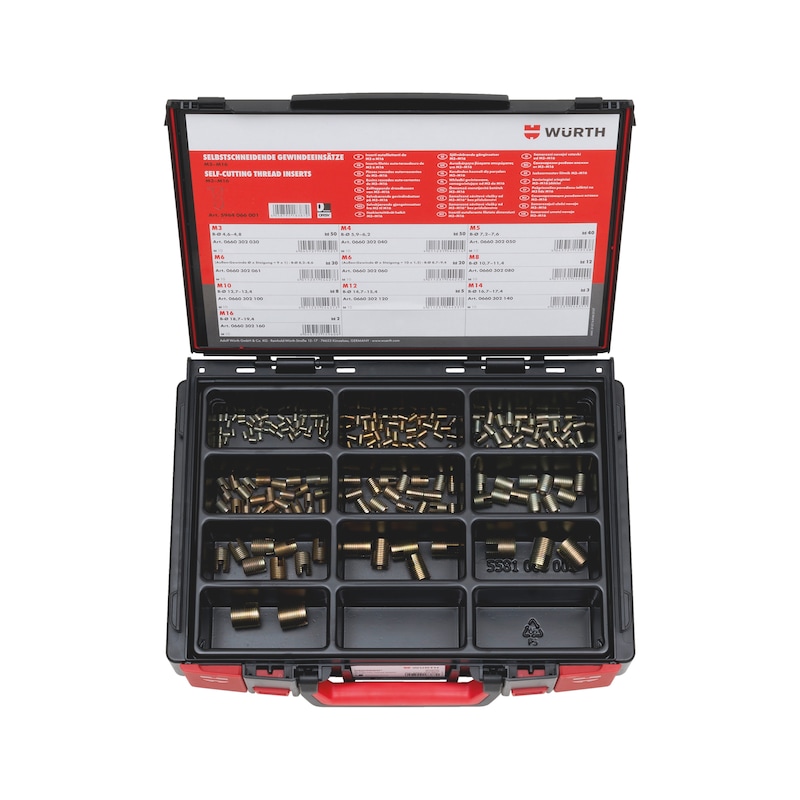 Coffret d'inserts filetés autotaraudeurs Sysko M3 à M16 | WURTH