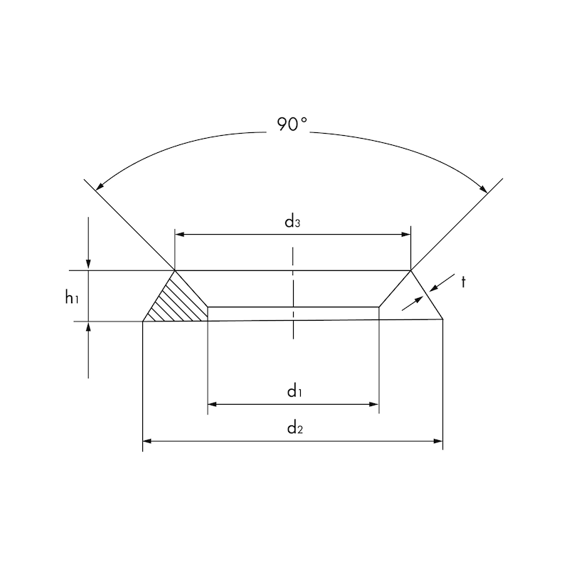 Rondelle cuvette - inox A2 - 90 degrés | WURTH
