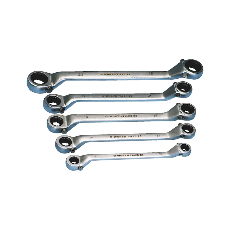 Buy Ratchet double box-end wrench assortment 5 pcs. online