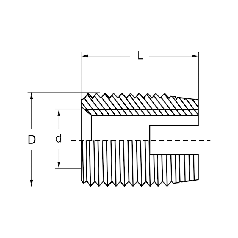 Buy Thread insert with cutting slot steel zinc plated online | WÜRTH