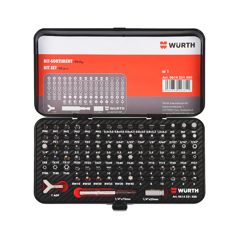 Assortimento di inserti C 6,3 mm (1/4) 90 pz - Würth Italia