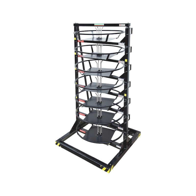 Storage rack for hydraulic hoses