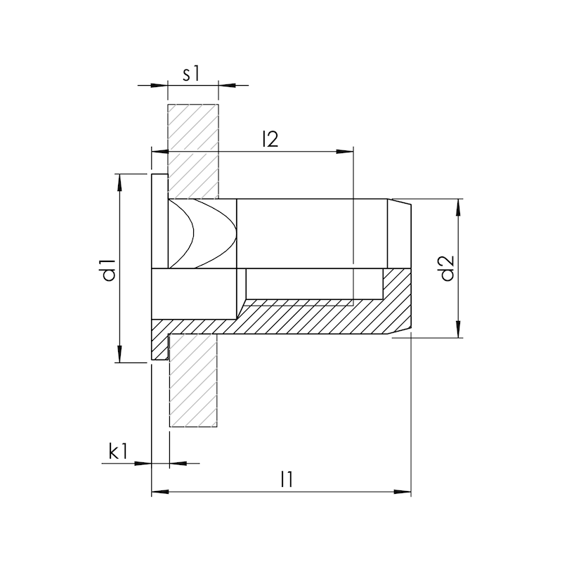 Buy Dome head A2 partial hexagon shank closed online