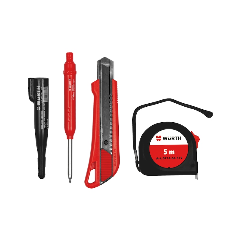 Tape rule, marker and cutter set 3 pcs | Würth