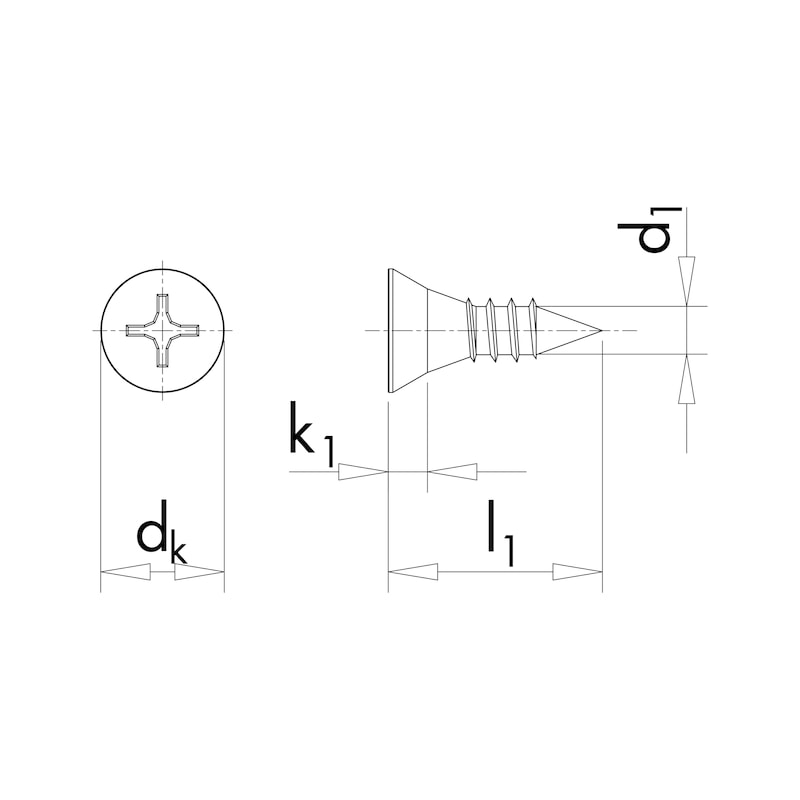 Buy Countersunk tapping screw shape C with H recessed head DIN 7982, A4 ...
