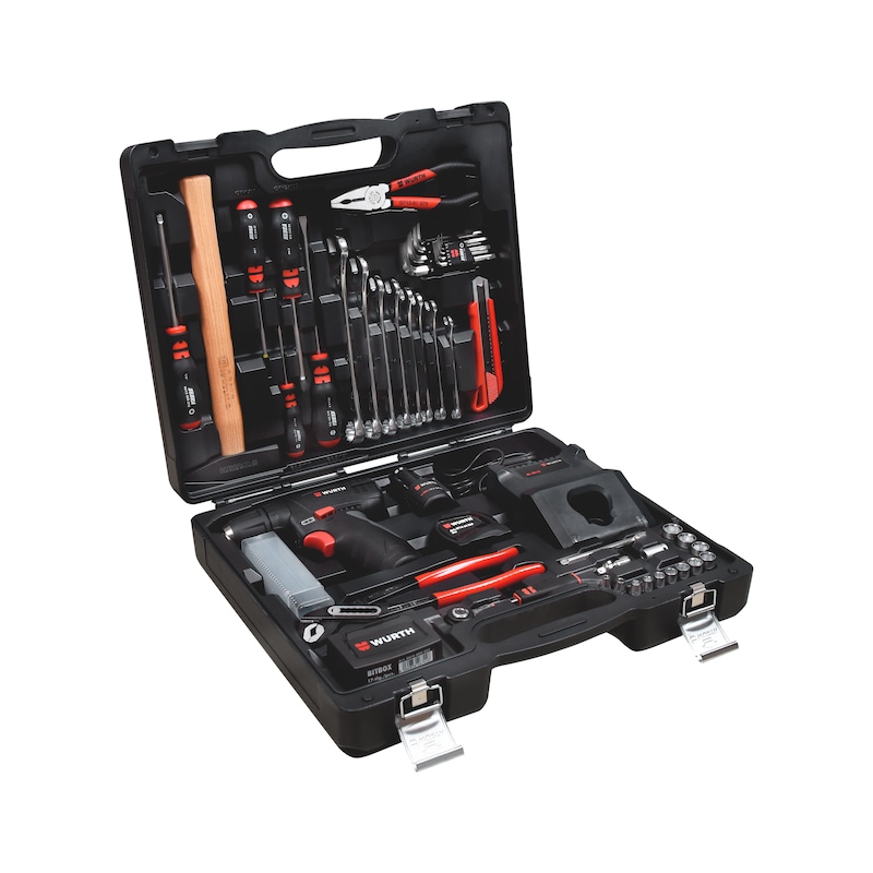 Tool assortment with cordless drill/driver 75 pcs from eShop