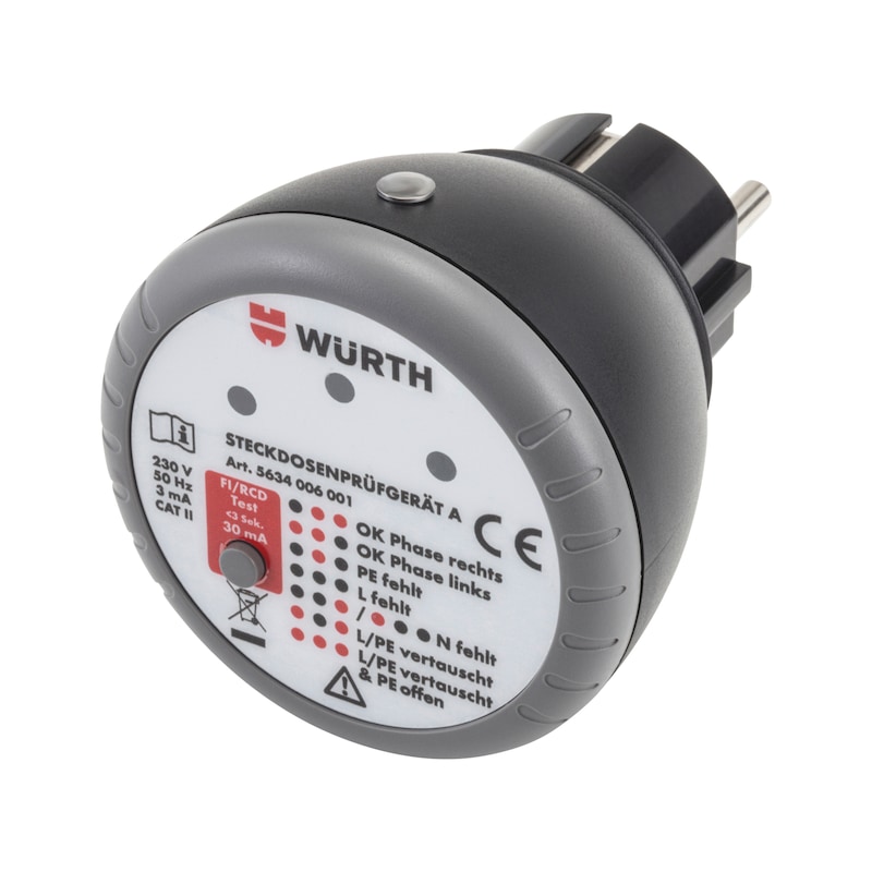 Electrical socket tester A FI/RCD activation