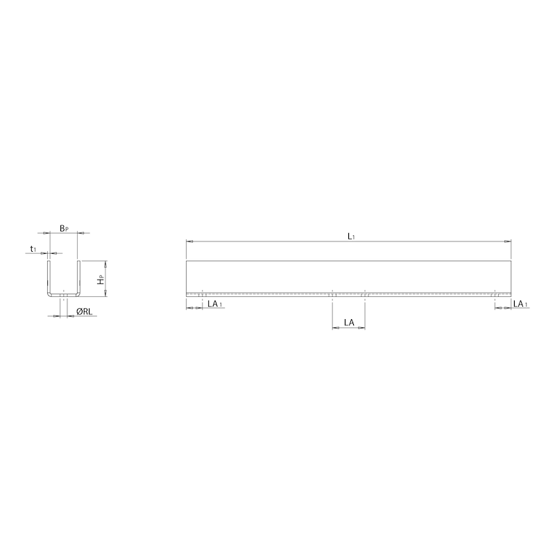 Eclisse longue VARIFIX pour rail de montage en acier zingué sendzimir | WURTH