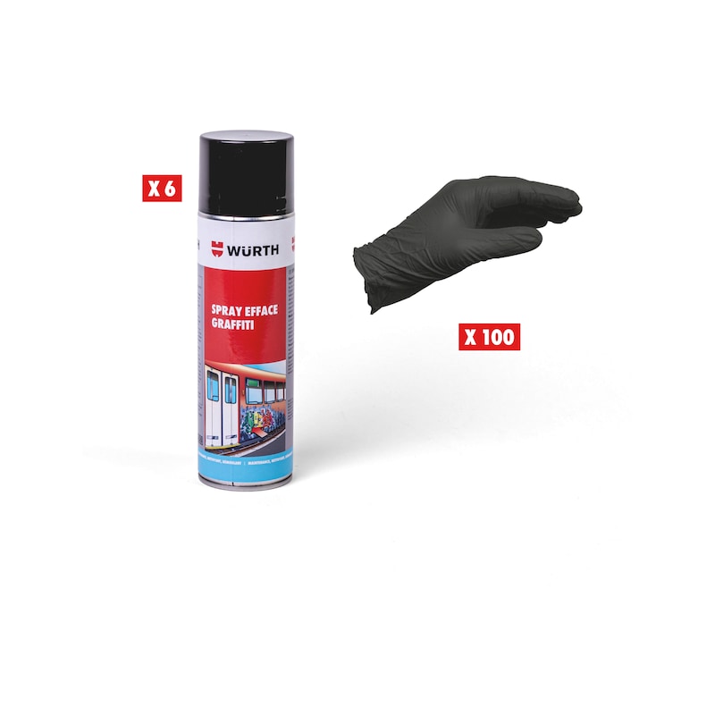 Lot nettoyant efface graffitis en spray 106 pcs pour Professionnels | WURTH