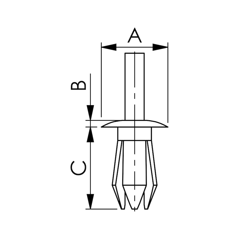 Buy Plastic expanding rivet without cap multiple slits online