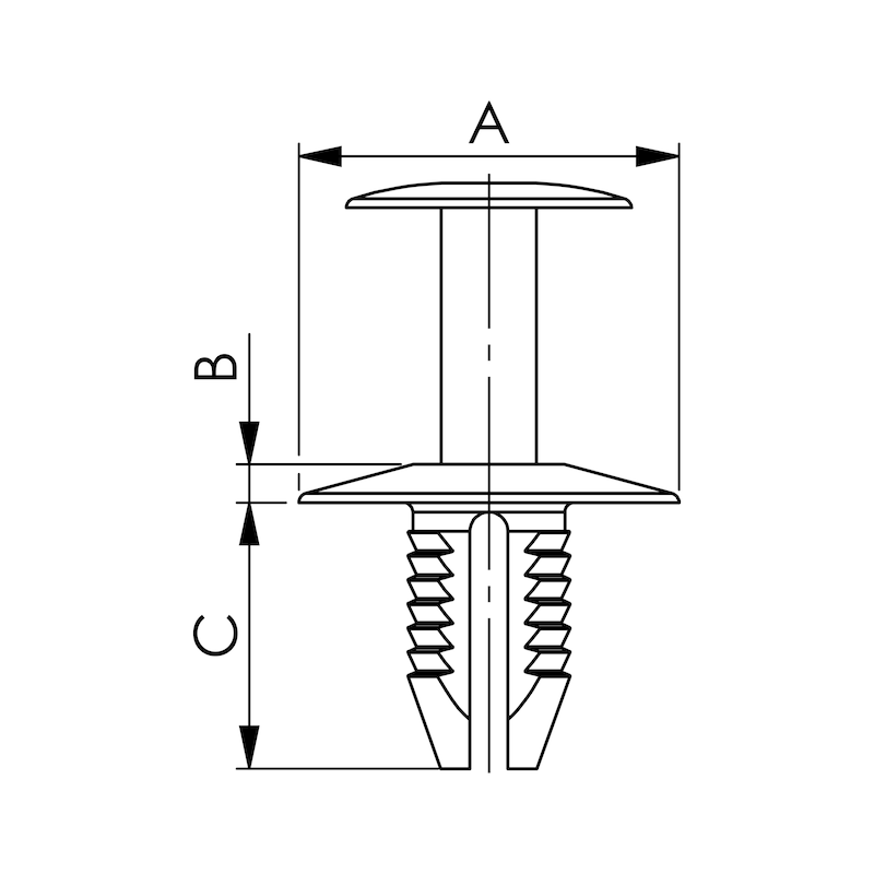 Buy Plastic expanding rivet with cap and fluting online