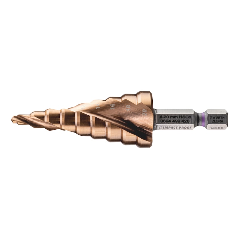 Buy SMART STEP EU+ HSCo nanoProtect hexagon spiral-flute stepped drill bit for drill/drivers and ...