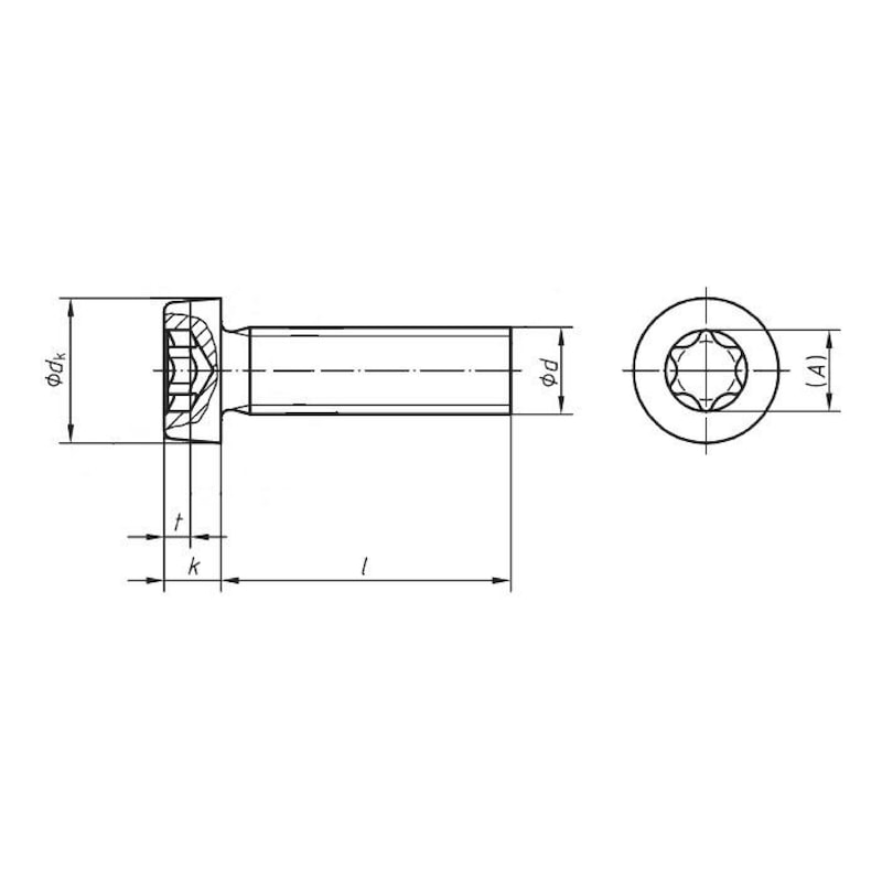 Zylinderschraube mit Innensechsrund, niedriger Kopf ISO 14580, Stahl 8. ...