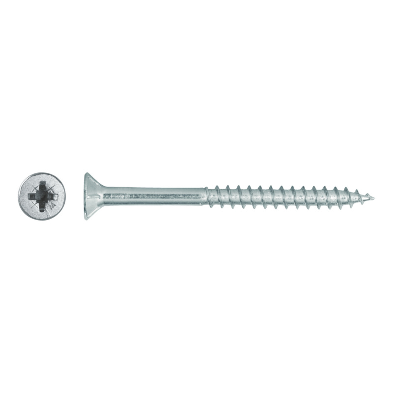 Buy Chipboard screw with milling ribs and head recess bore, zinc plated ...