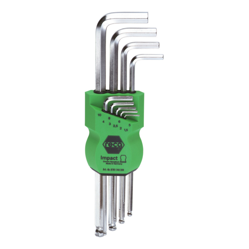 L-shaped hex key set, 9 pieces - hexagon/ball head buy product online ...