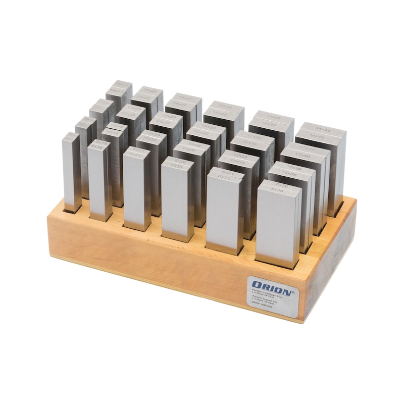 Parallel rest set in length 100 mm, 20 pairs, 5x2-24x6 mm