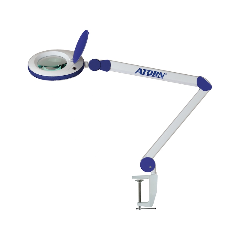 ATORN LED magnifying lamp, 5 dioptres, 2-stage segment switching, 2.25x