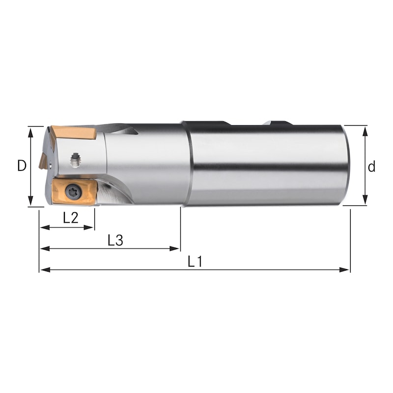 Angular milling cutter, 90°, with Weldon shank, long version from eShop
