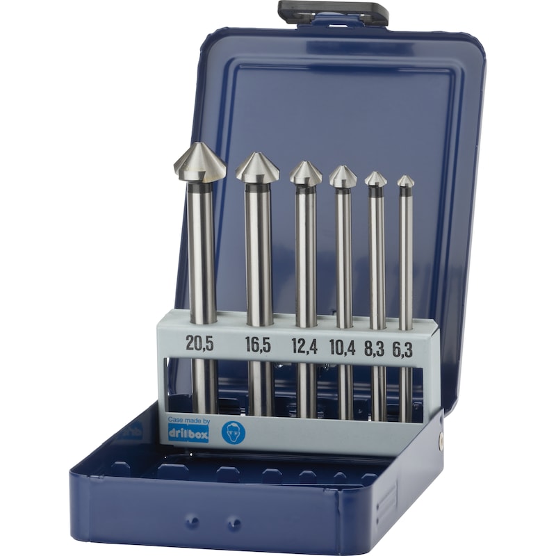 Conical countersink set, 90°, HSS, triple cutter, extra-long eShopista