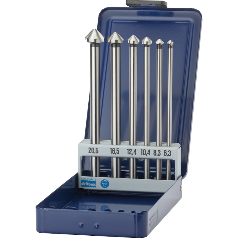 ATORN Conical countersink set, 90°, HSS, triple cutter, extra-long from ...